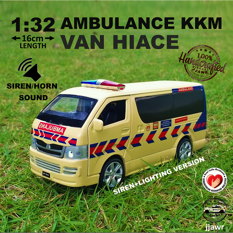 AMBULANS KKM 1:32 Ambulance Toyota Hiace Van Model Diecast Toy | Shopee ...