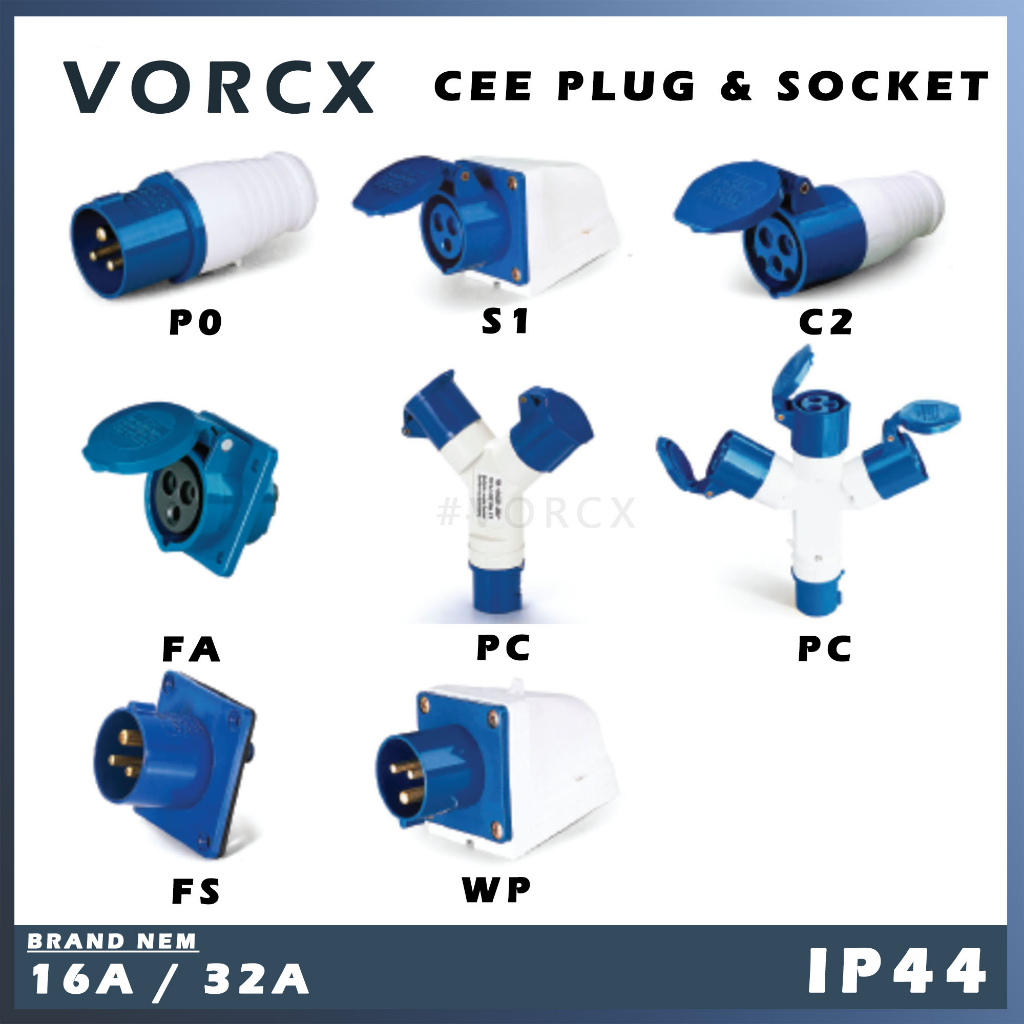 NEM 16A 32A CEE Plug & Socket IP44 | Shopee Malaysia