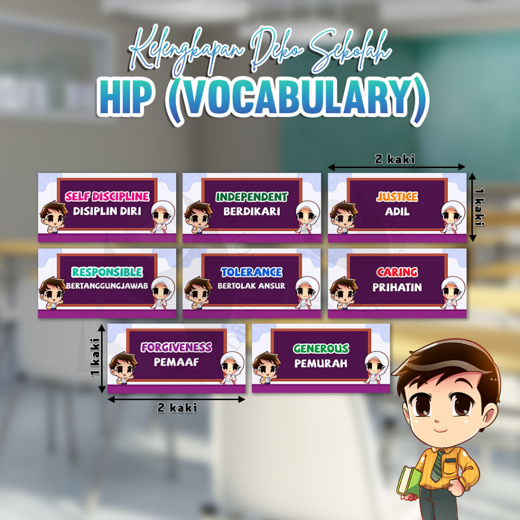 (1 DAY SHIP) SET BANNER ENGLISH - VOCABULARY / HIP / HIGHLY IMMERSIVE PROGRAMME / ABM INGGERIS ...