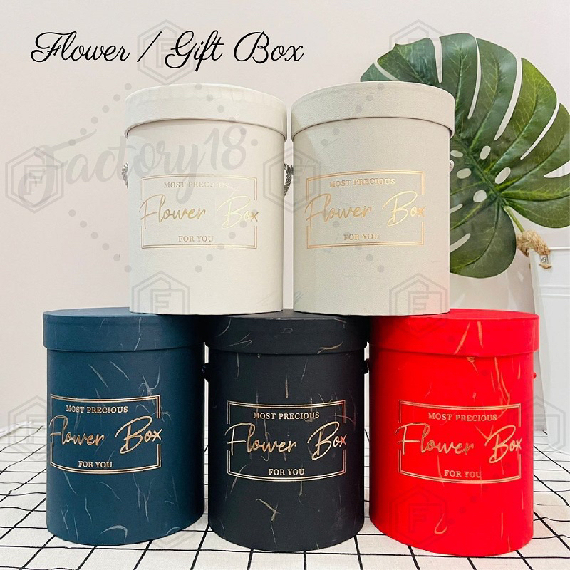 Classic Flower Box/ Gift Box Flower Bucket Bobo Bouquet/Kotak Bunga ...