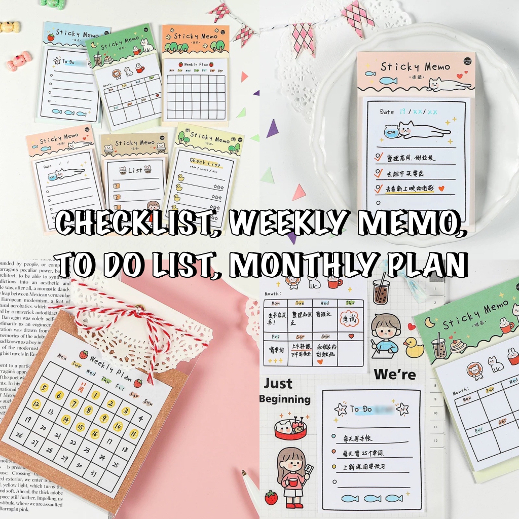 Notepad / cute kawaii to do list, weekly plan, checklist, memo ...