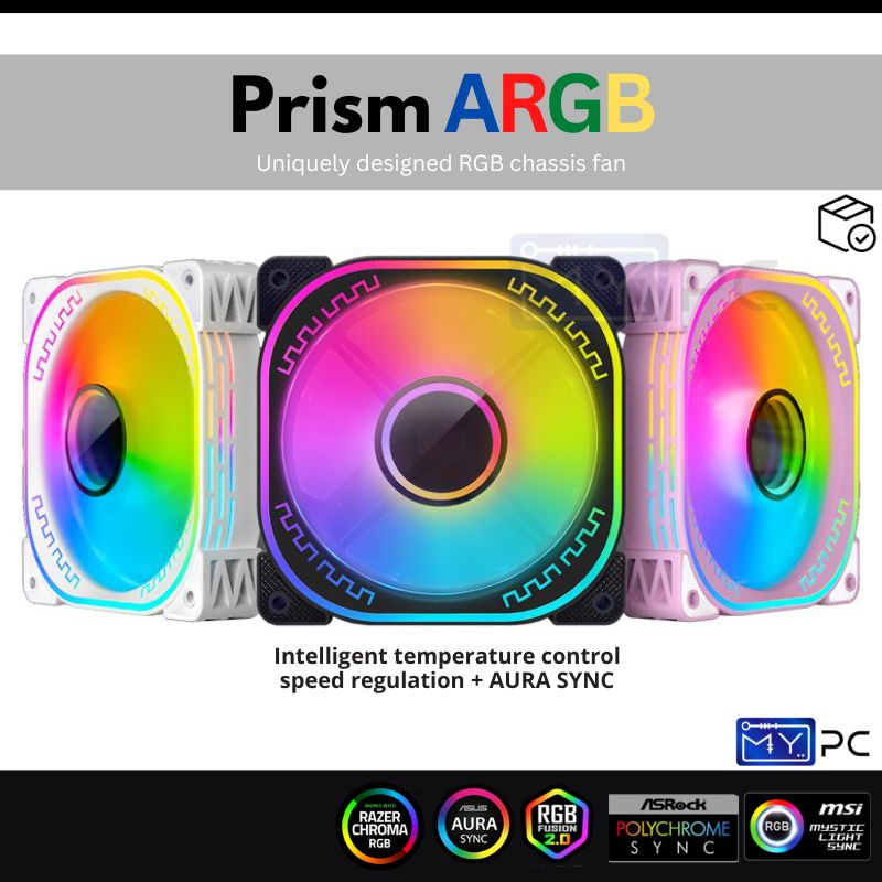 *Ready Stock PRISM ARGB Fan 12CM chassis cooling fan AURA synchronous ...