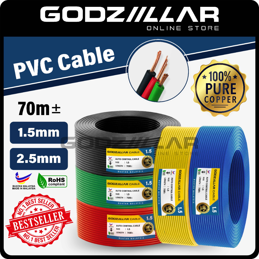(Godziillar) PVC Insulated Cable 1.5mm / 2.5mm | Auto Control Cable ...