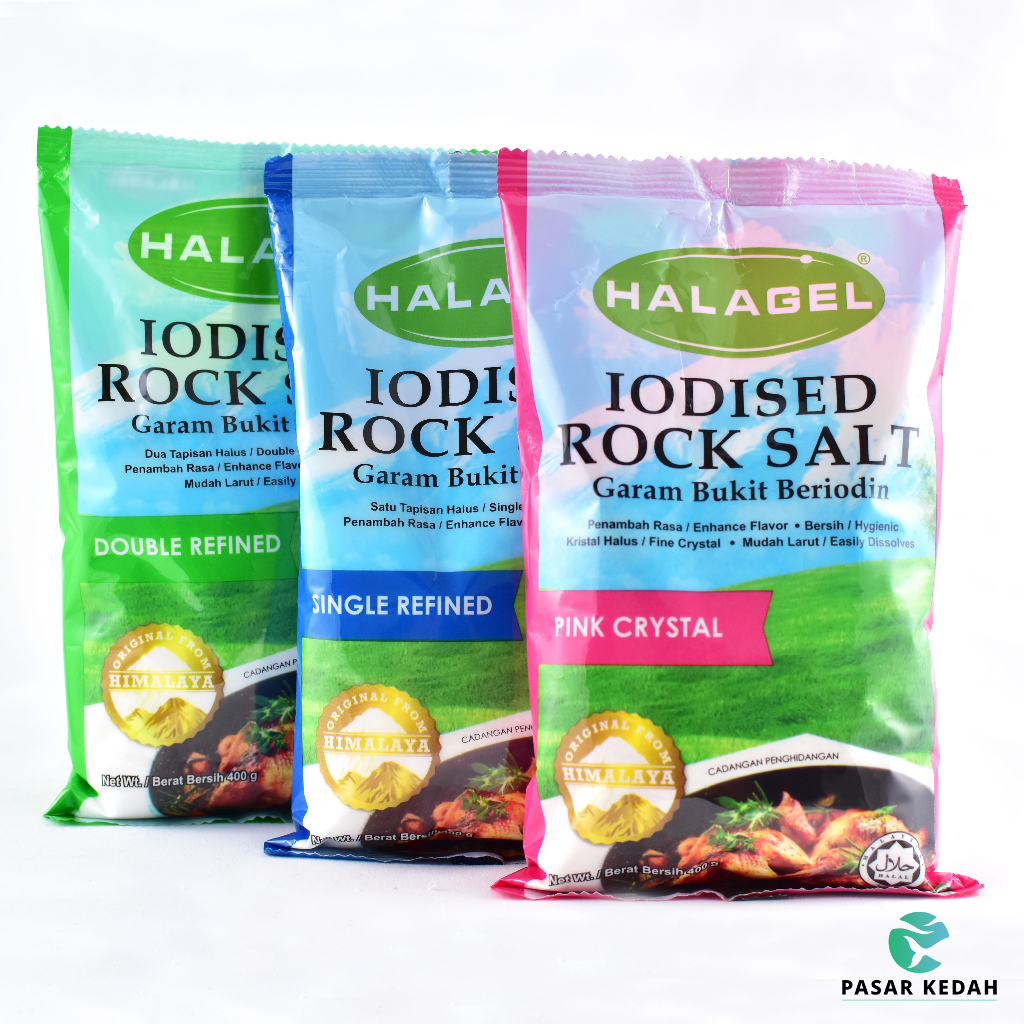 1 Karton 24 pek Garam HALAGEL | Garam Bukit / Single Refined / Double ...