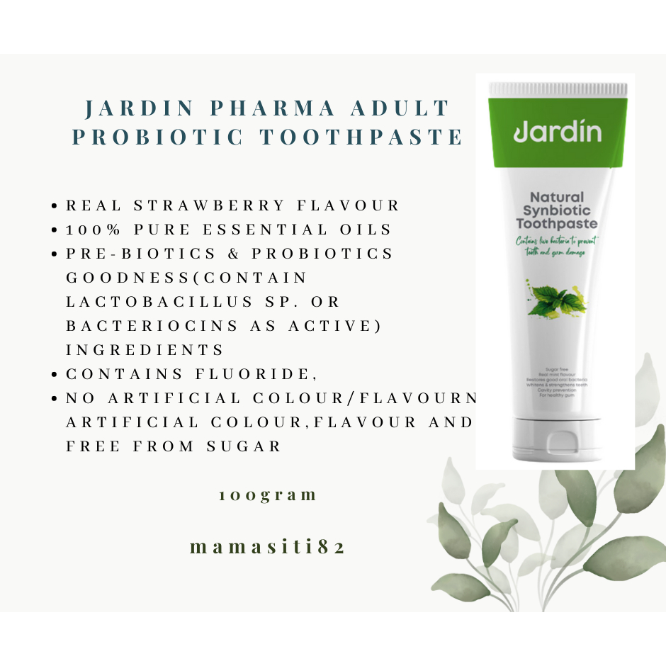 100gram Jardin Pharma Adult Probiotic Toothpaste ubat gigi natural ...