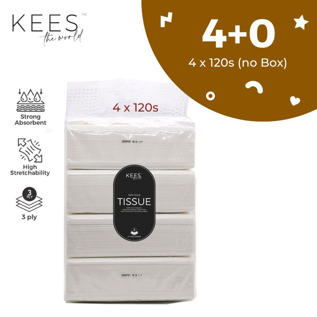 KEES 3 Ply Soft Facial Tissue 纸面巾 Tisu Muka Extra Soft Tissue & Strong ...