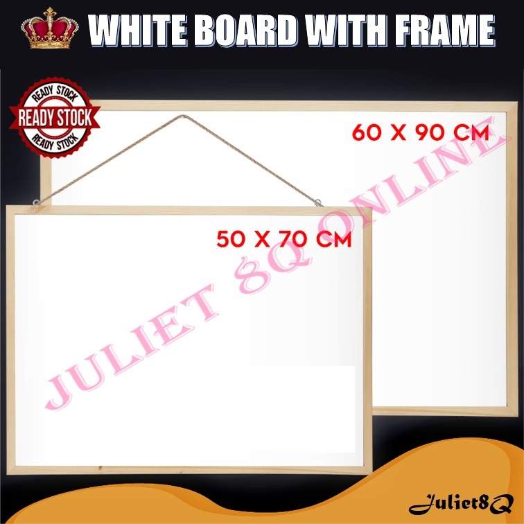 Whit Board Wood Wall Hanging Message Board Frame Notice Note Memo Board ...
