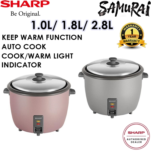 SHARP NON STICK CONVENTIONAL RICE COOKER 1.0 LITRE (PINK/ SLIVER)/ 1.8 ...