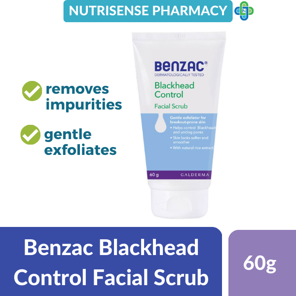Benzac Blackhead Control Facial Scrub (60g) | Shopee Malaysia