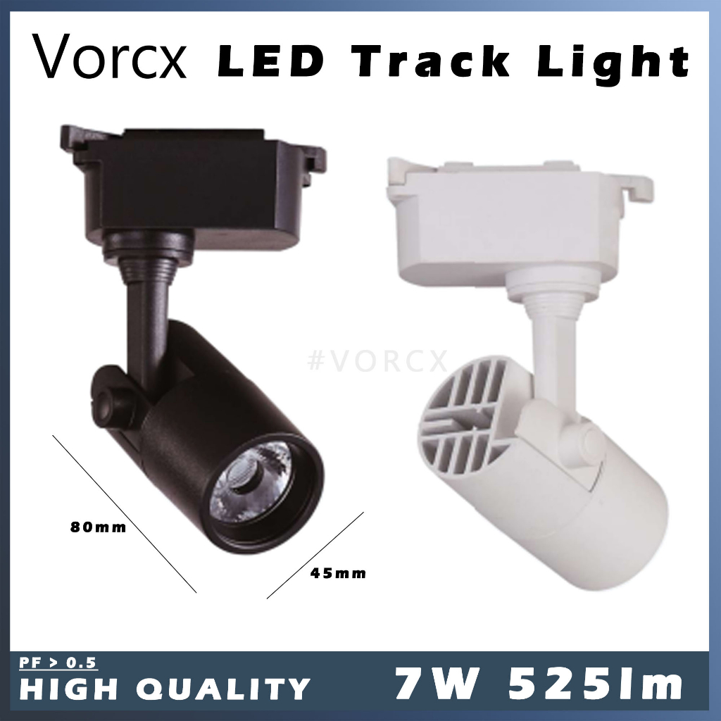 EB 7W (EB-10) LED Track Light Black White COB High Quality Spotlight ...