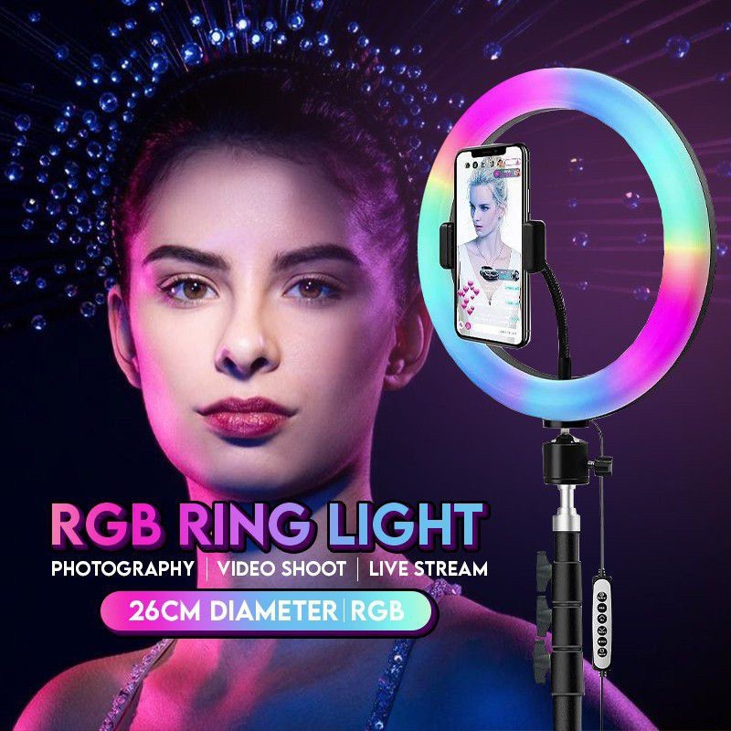 💓lowest Price 💓26cm Led And Rgb Selfie Ring Light With Tripod Stand