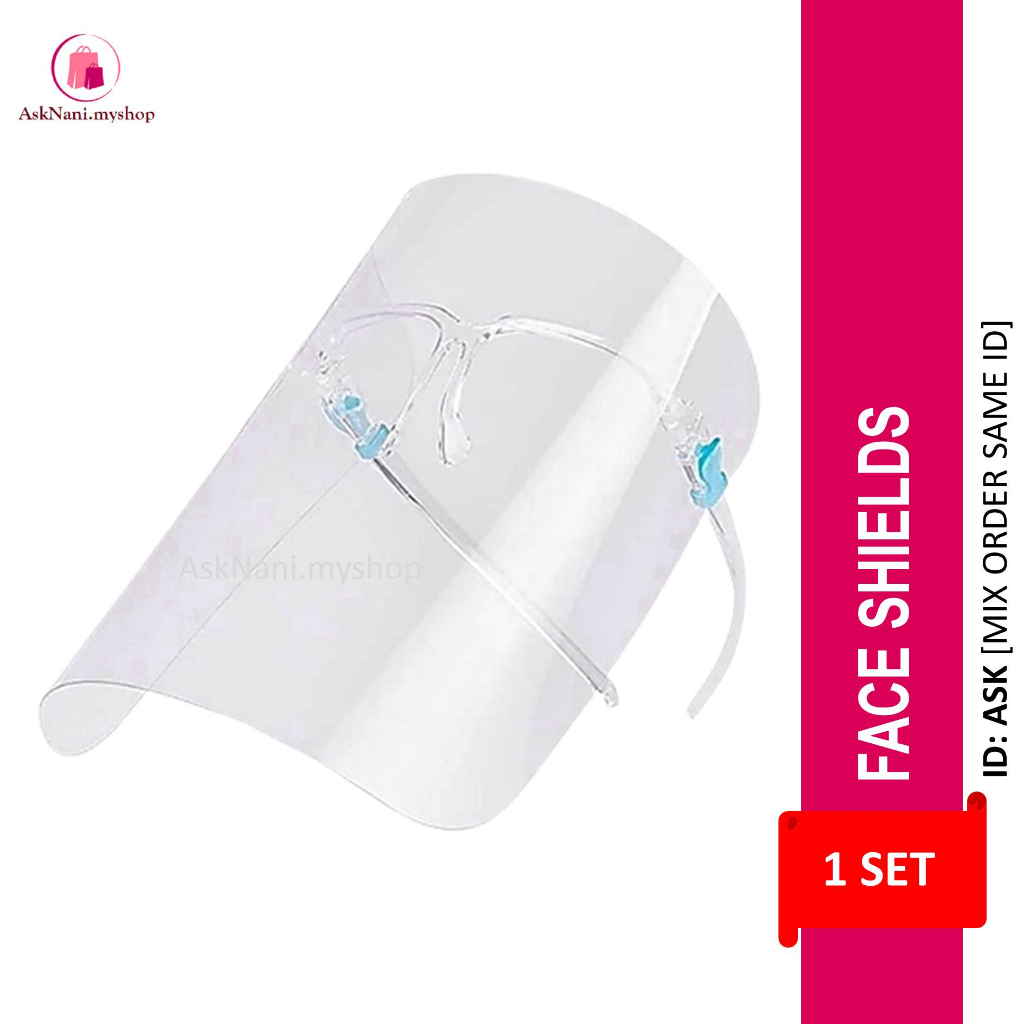 Face Shield With Glasses Frame Disposable Transparent Protective Full ...