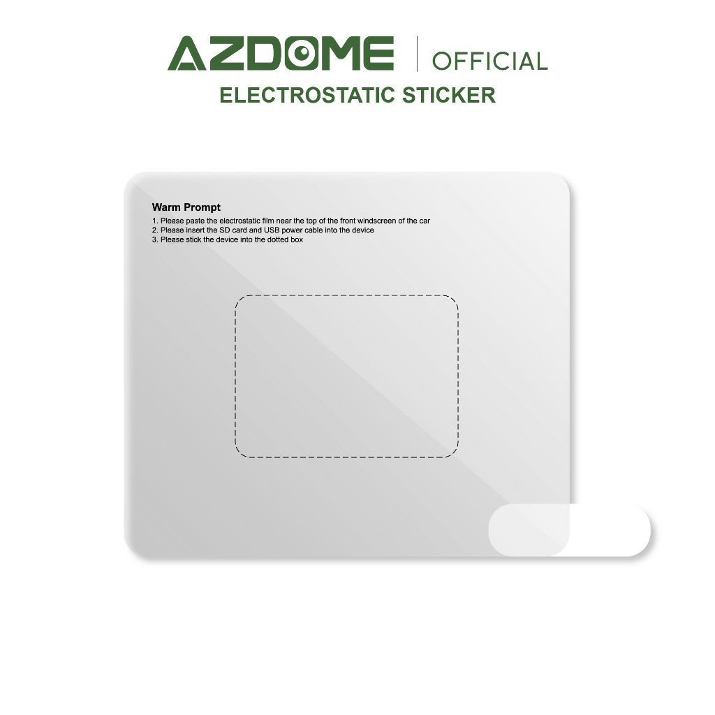 AZDOME Dashcam Electrostatic Sticker Electrostatic Film Heat Resistant ...