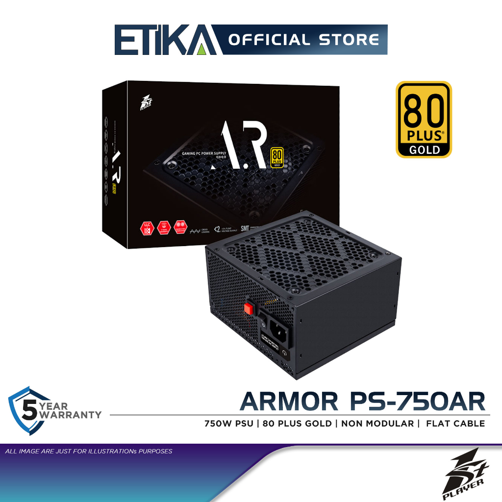 1st Player Armor PS-750AR AR7.5 | 750W Power Supply PSU | 80 Plus Gold ...