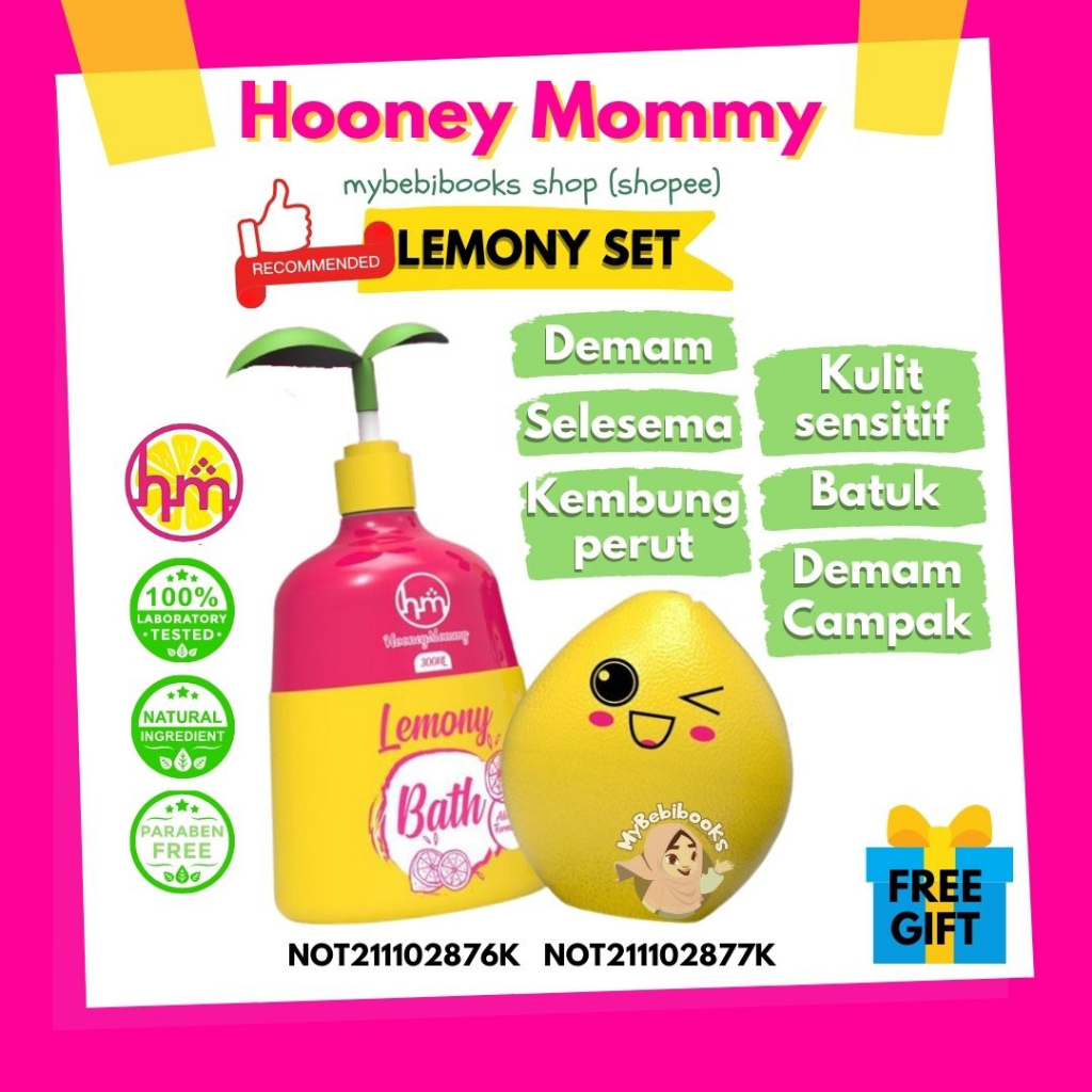 SET MANDIAN DEMAM SELESEMA BATUK HOONEY MOMMY LEMONY SHOWER BATH & BALM ...