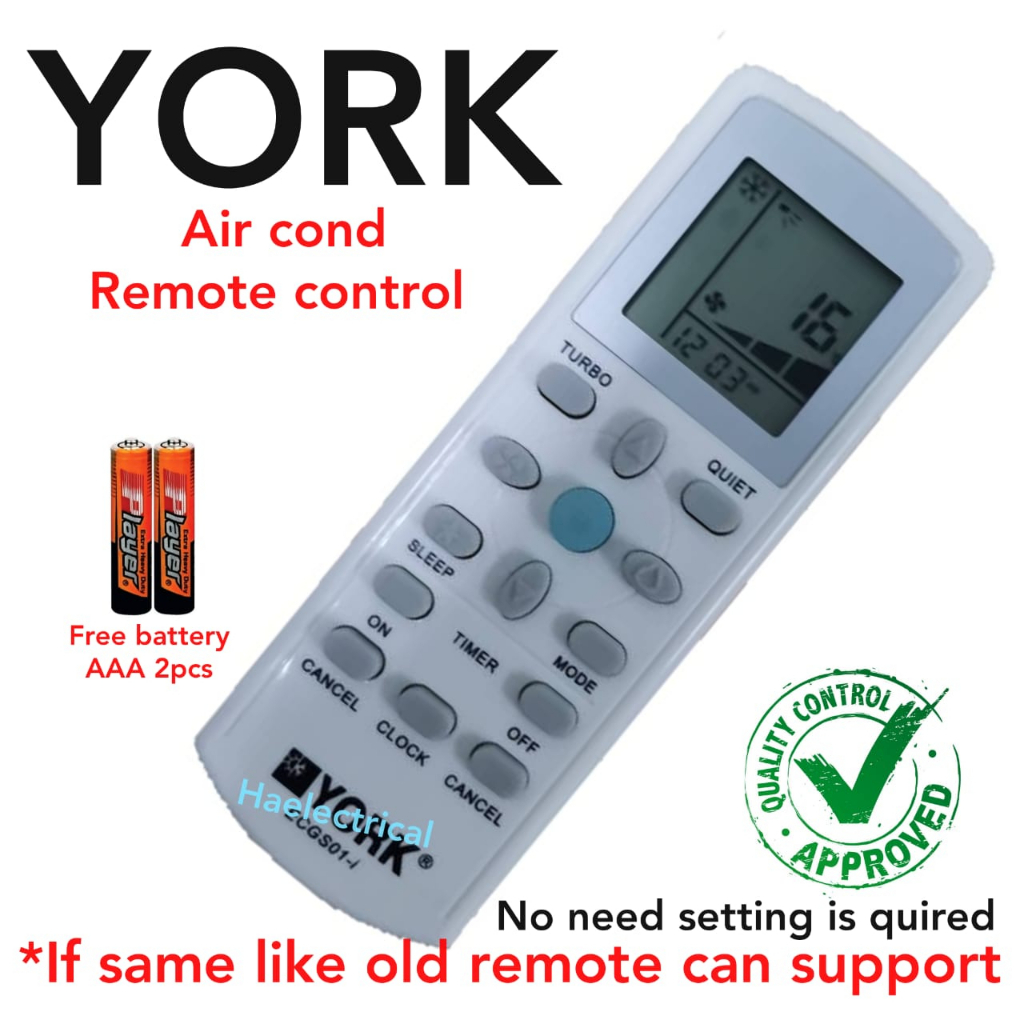 Replacement YORK Air Cond Remote Control (selected model) | Shopee Malaysia