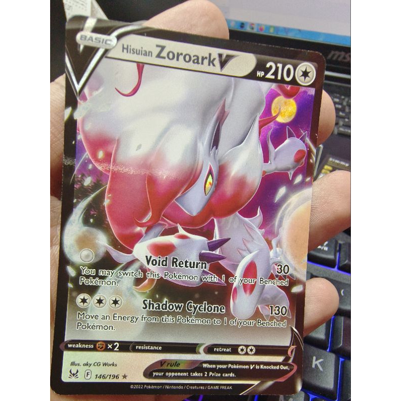 Colourless Type - Pokemon Card V - Hisuian Zoroark V 146/196 | Shopee ...