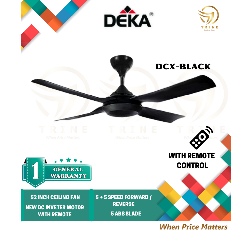 Deka Ceiling Fan DCX With Reverse Function / DC High Speed Motor ...