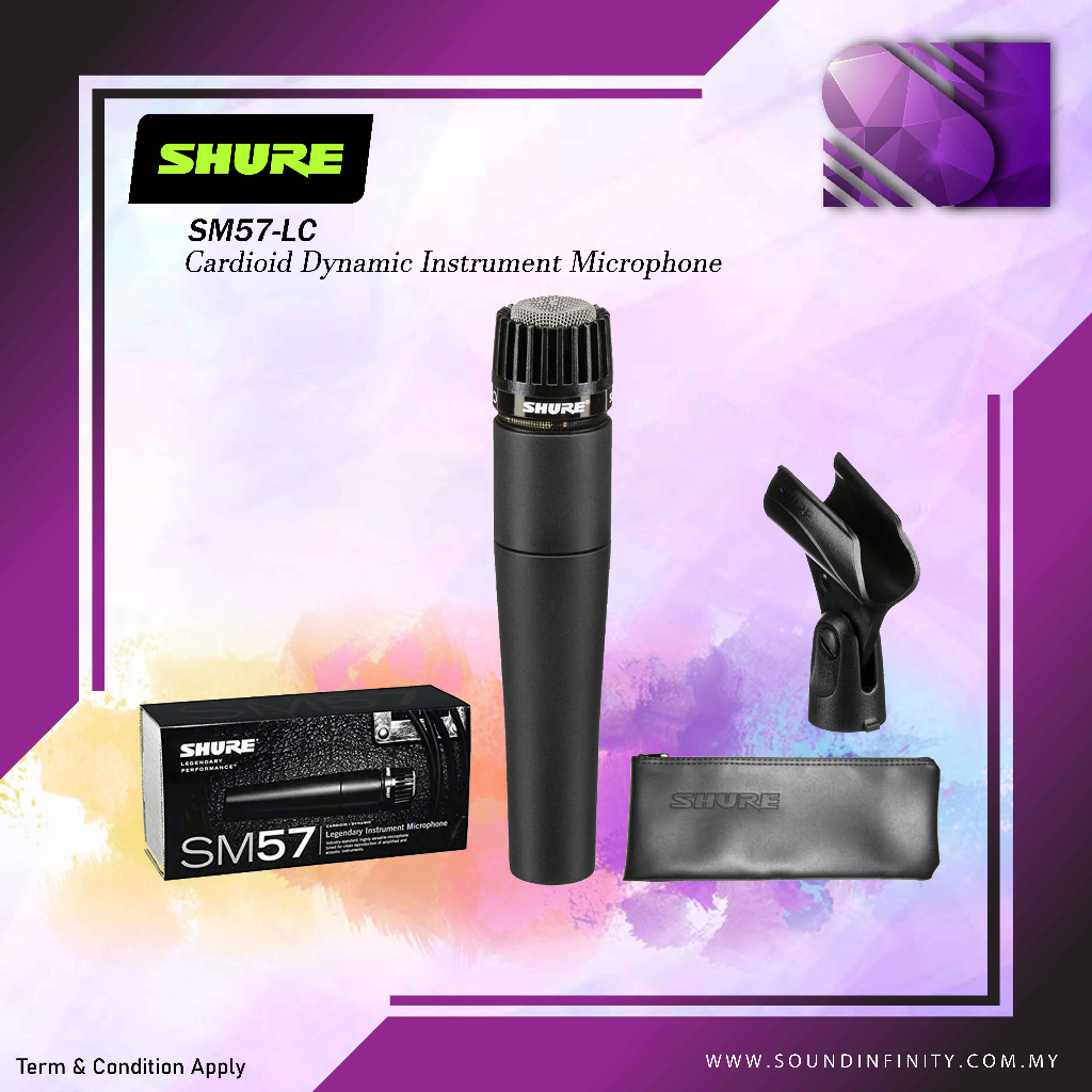 [ Ready Stock ] Shure SM57-LC Cardioid Dynamic Instrument Microphone (SM57LC/ SM57 ) | Shopee ...