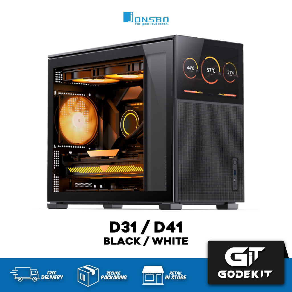 Jonsbo D31 / D41 PC ATX / MATX Gaming Desktop Casing (White / Black) | Shopee Malaysia