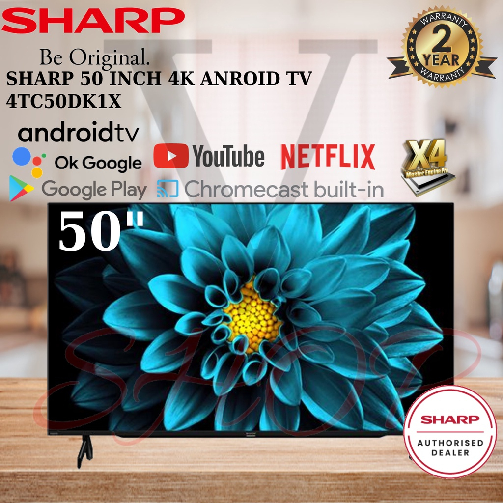 [NEW] SHARP 50 INCH 4K UHD ANDROID TV 4TC50DK1X | Shopee Malaysia