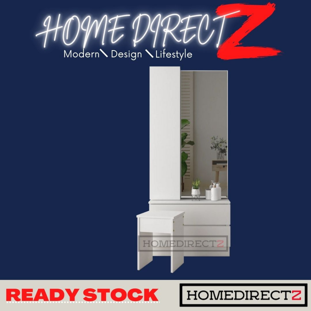HDZ FREE Installation Make Up Dressing Table With Mirror And Stool Meja ...