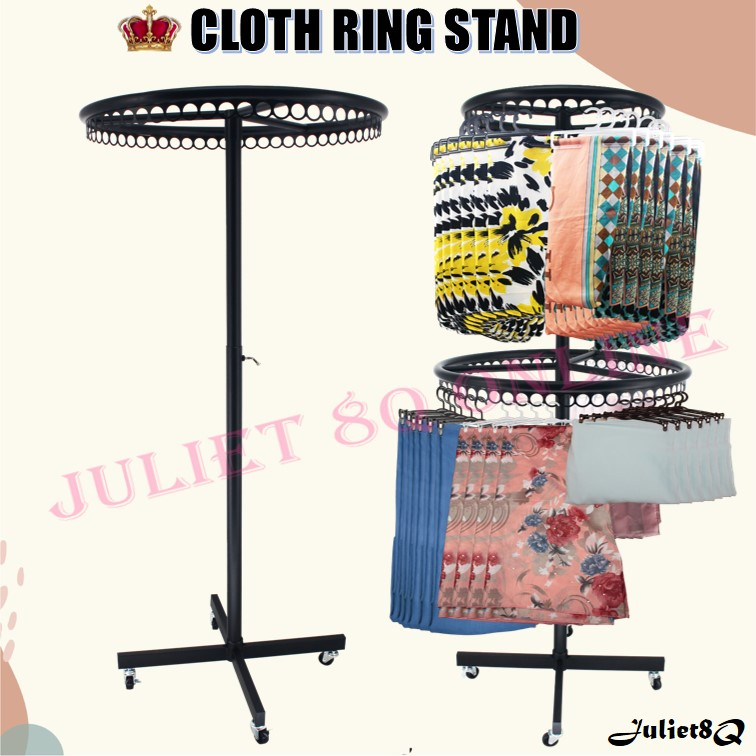 Ring Cloth Stand Double and Single Level Rack Lubang Cincin Gantung ...