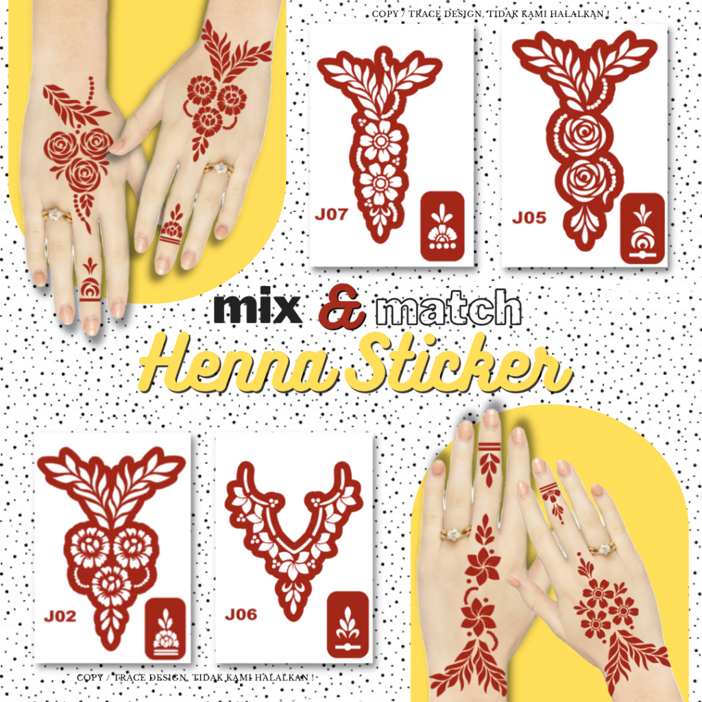 Sticker Inai Murah Mix & Match Stencil Henna | Shopee Malaysia