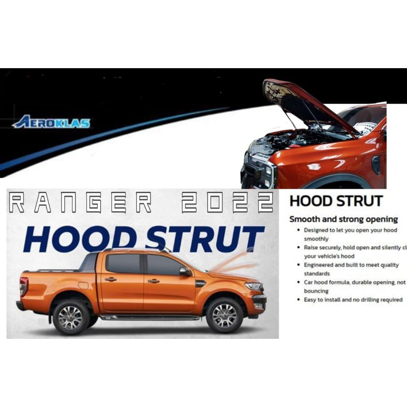 Aeroklas Genuine Hood Strut Bonnet Absorber for Ford Ranger Next Gen ...