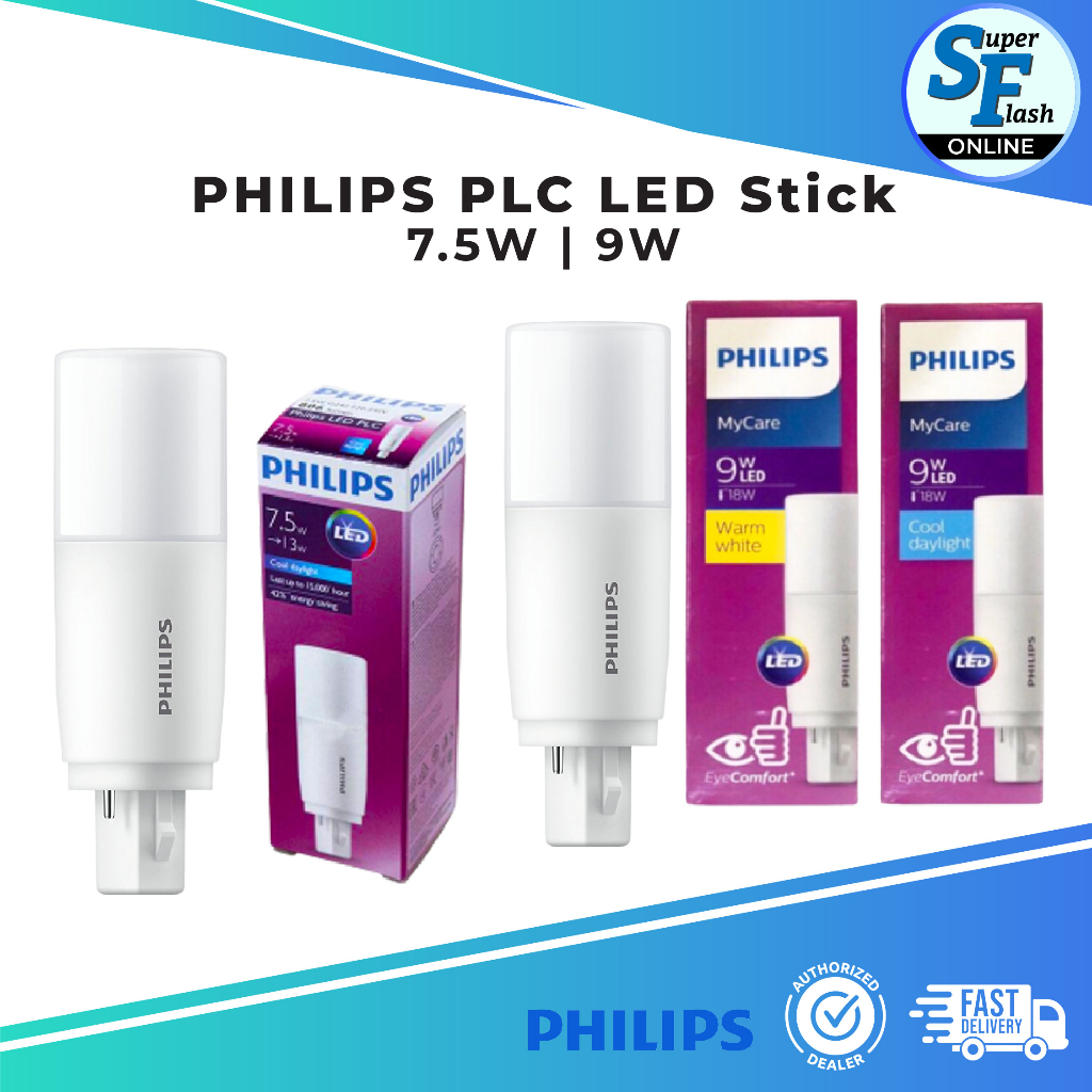 PHILIPS PLC 7.5W/9W LED Tube Light Bulb (2 Pin) | 3000K/4000K/6500K ...