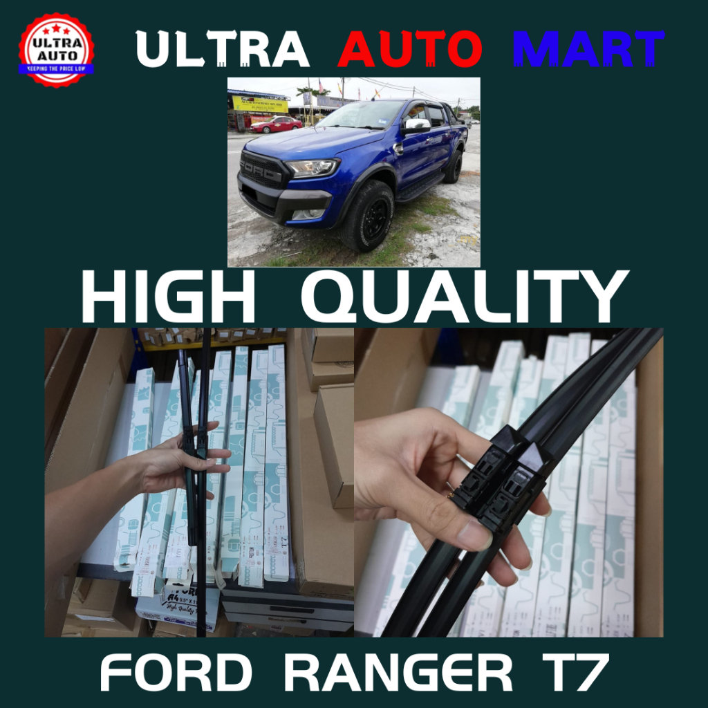 [ OEM ] FORD RANGER T7 SILICONE WIPER DEPAN BLADE 2PCS ORI SIZE HIGH ...
