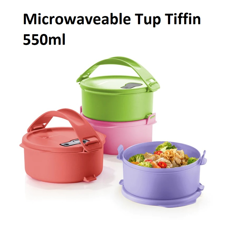 Tupperware Round Click To Go 880ml OR Tup Tiffin Set 4 x 550ml OR Snack ...