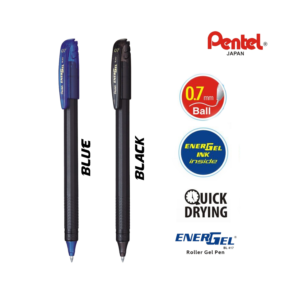 Pentel EnerGel Roller Pen - 0.7mm (BL417) Refillable Quick Dry Gelpen ...