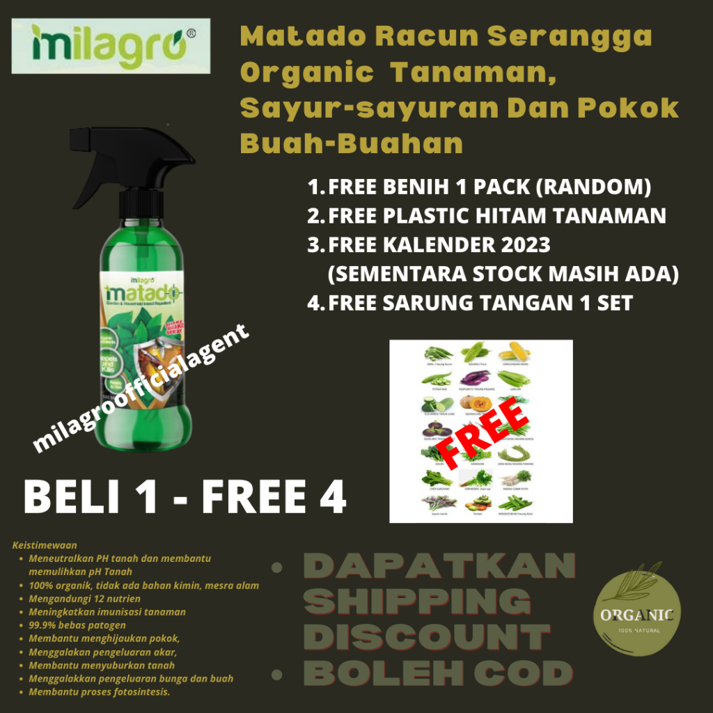 Racun Organik Spray Matado Milagro Racun Serangga Perosak Tanaman Power ...