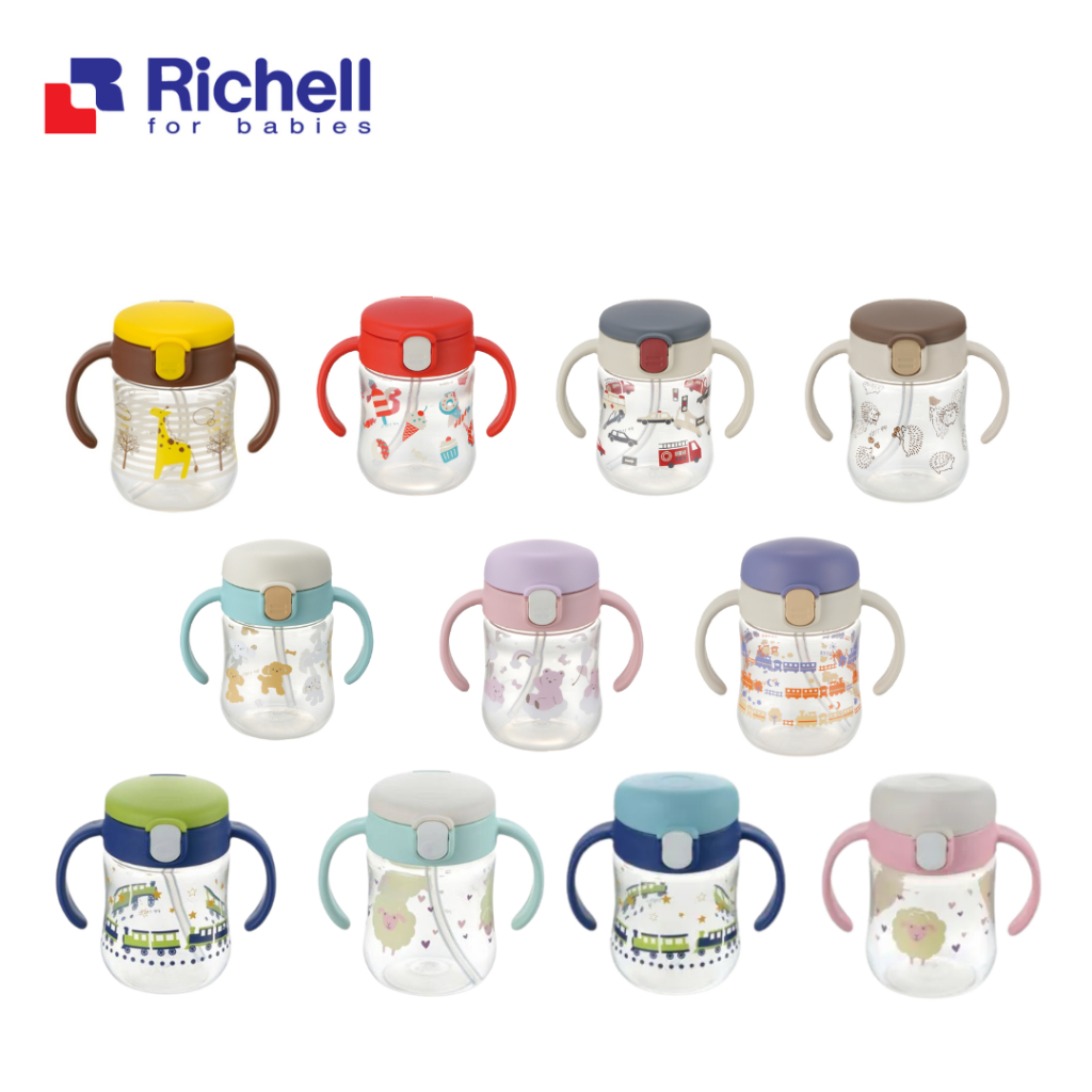 Richell Mugood Straw & Direct Drinking Cup/ T.L.I Straw & Spout Cup 200ml 8m+ HALOMAMA | Shopee ...