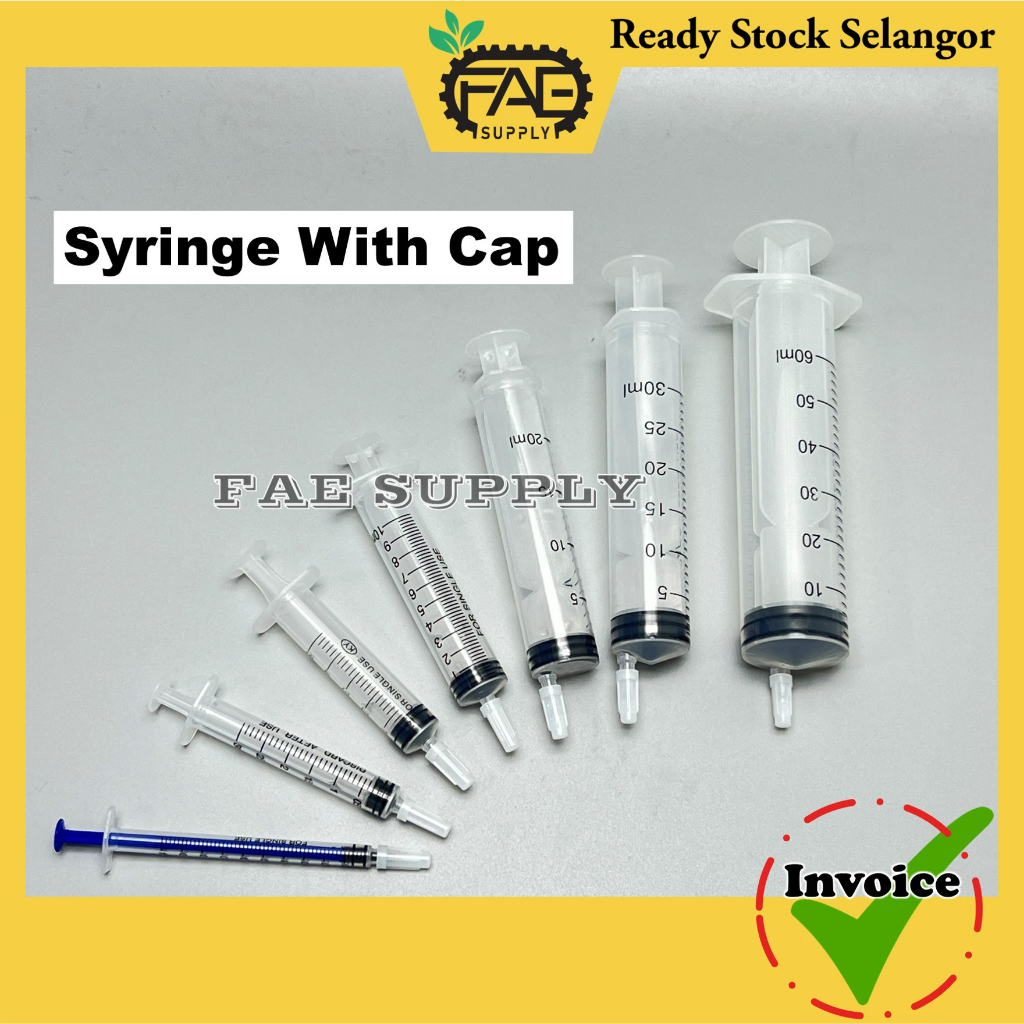 Syringe Luer Slip With Cap 1 3 5 10 20 30 50 60 ml cc individual pack ...