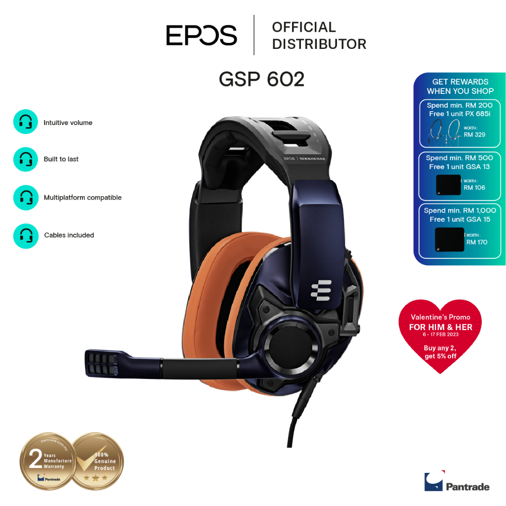 EPOS | Sennheiser GSP 602 Closed Acoustic Gaming Headset | Shopee Malaysia