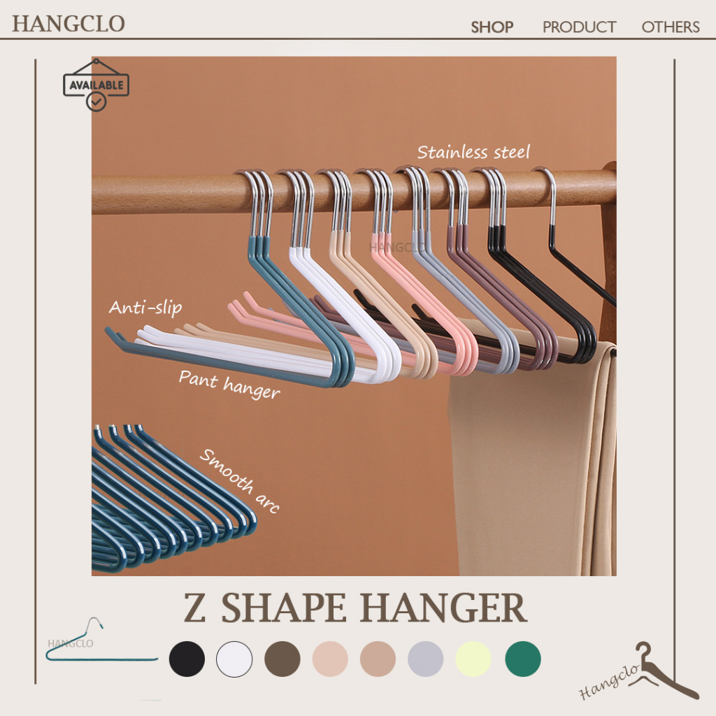 [NEW]Z-shaped Durable Stainless Steel Space Saving Metal Jeans Hangers ...