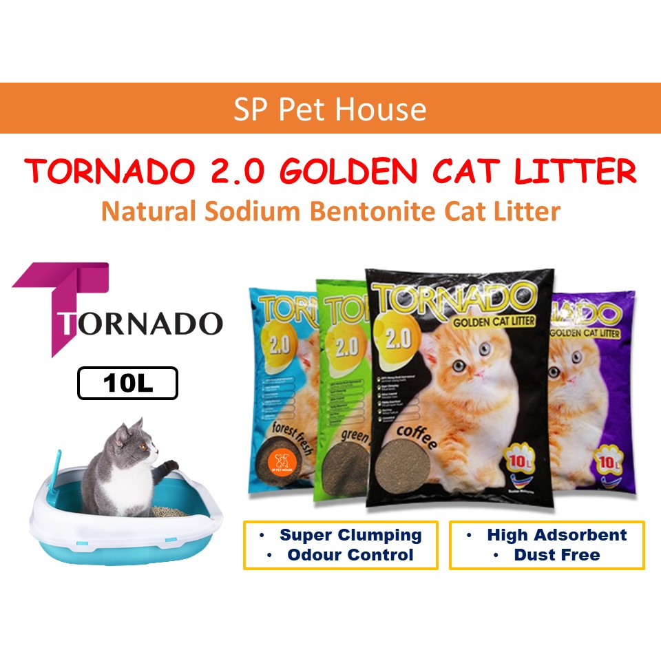TORNADO 2.0 Golden Cat Litter 10L - Pasir Kucing Kumbahan Semula Jadi Kawalan Bau / Natural ...