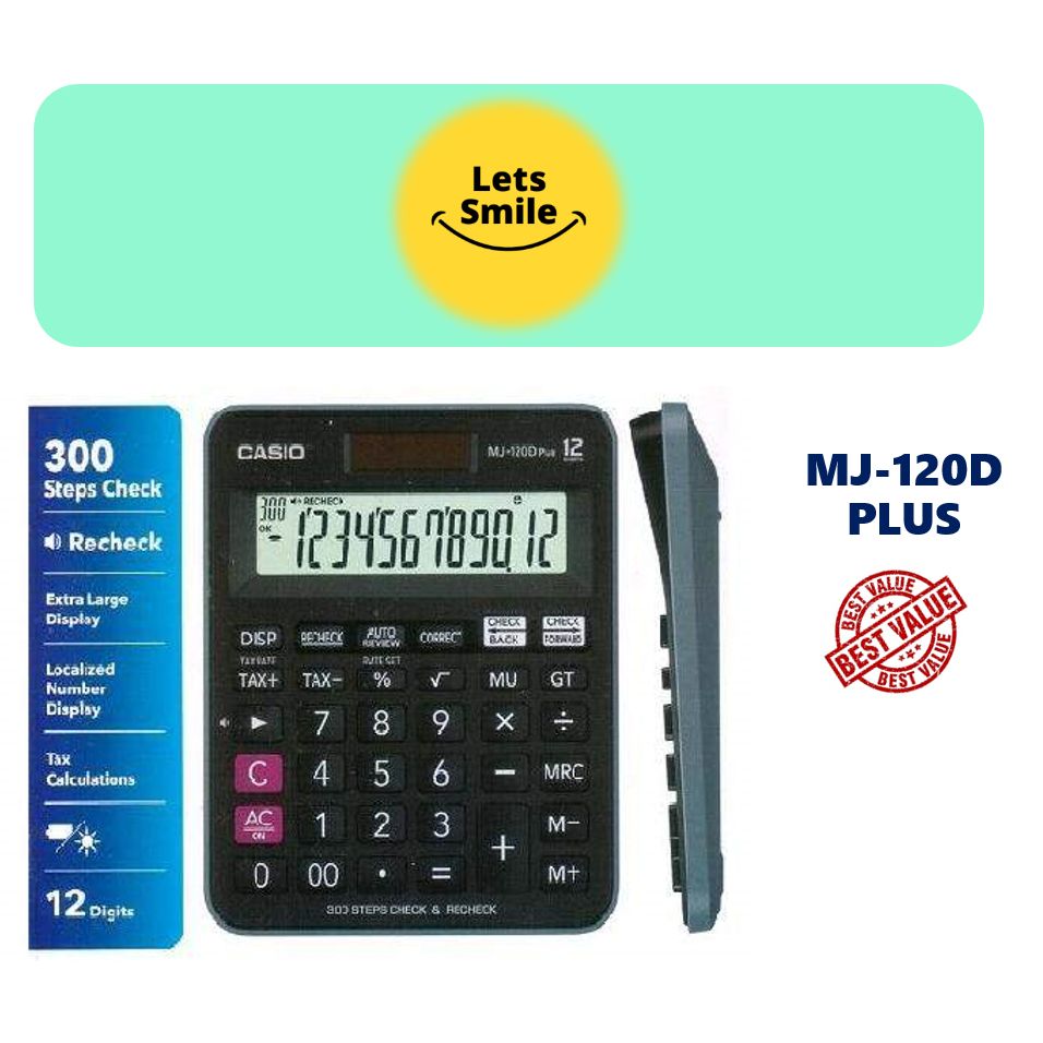 CASIO CALCULATOR MJ-120D PLUS (Original) / 12 Digits / Casio Calculator ... CASIO CALCULATOR MJ-120D PLUS (Original) / 12 Digits / Casio Calculator ...