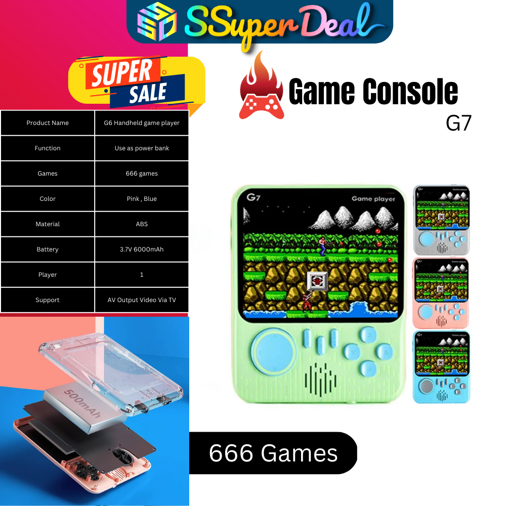 G7 3.5inch High-Defination Retro Handheld Game Console Supports TV 666 ...