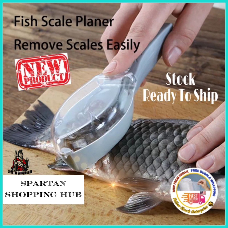 Fish Scaler Tool Manual Fish Scale Scraper with Cover Quick Disassembly ...