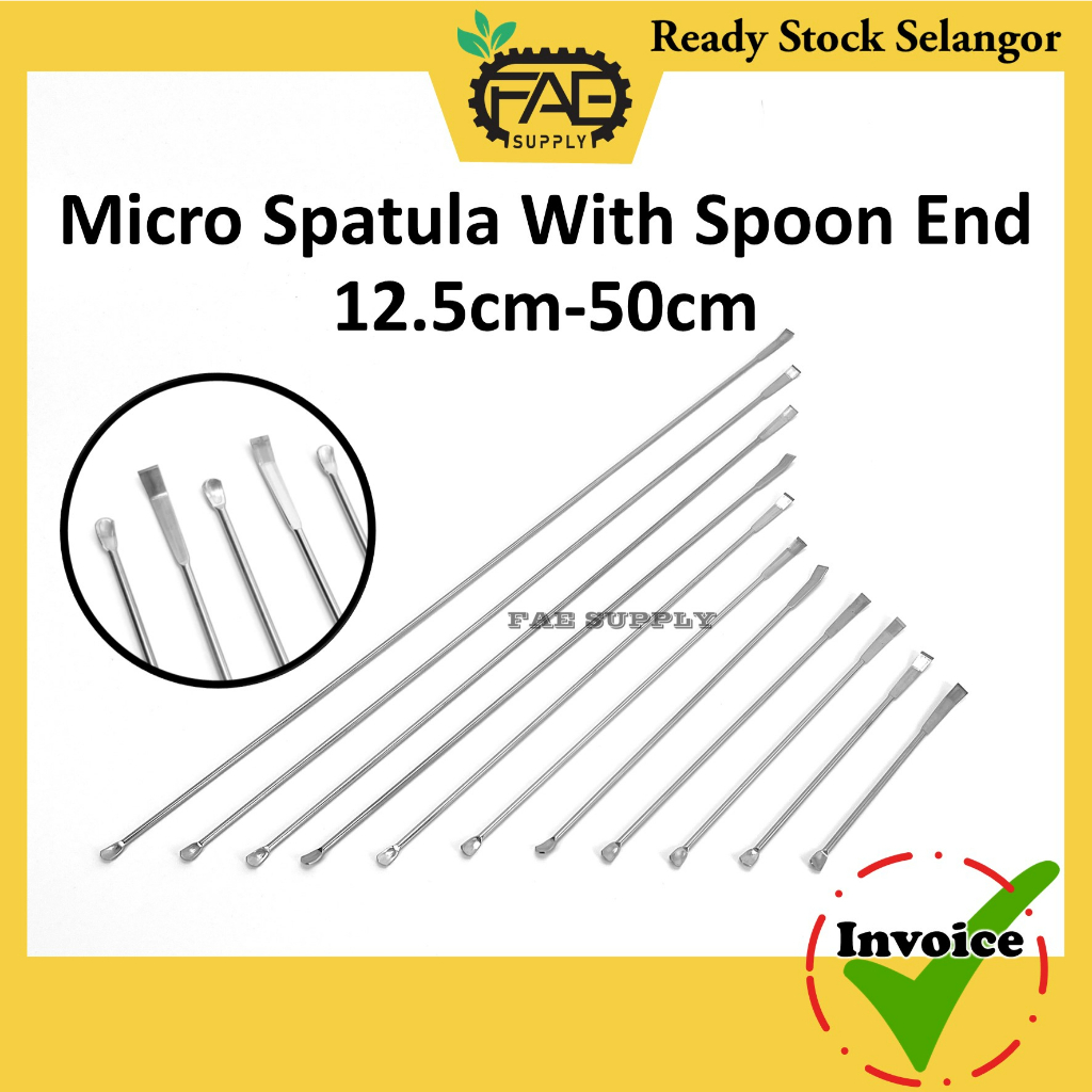 Micro spatula With Spoon End stainless steel SS304 length 12.5 15 18 20 ...
