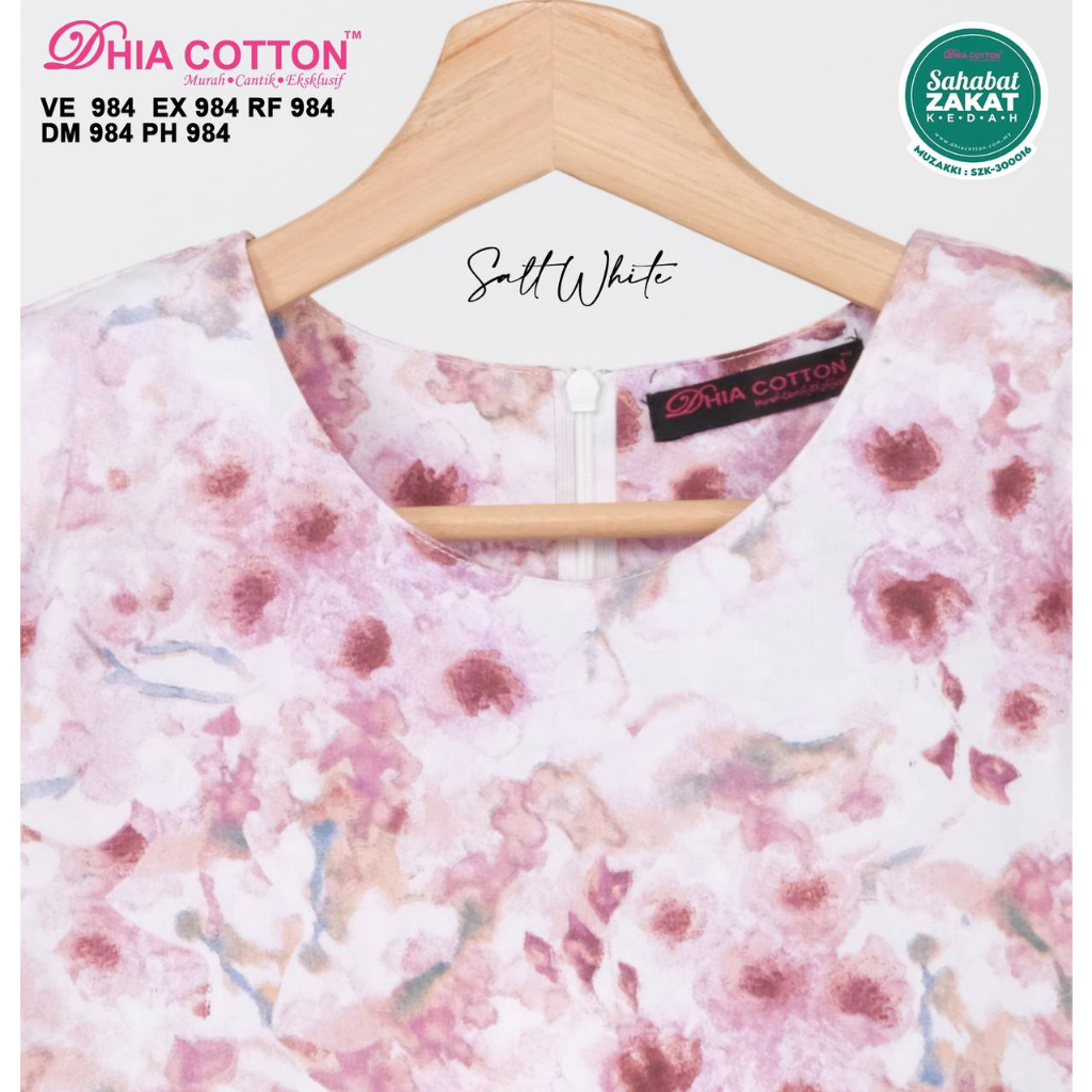 (CODE 984 ) WHITE PINK -RELEASE 17.02.2023- DHIA COTTON BAJU KURUNG ...