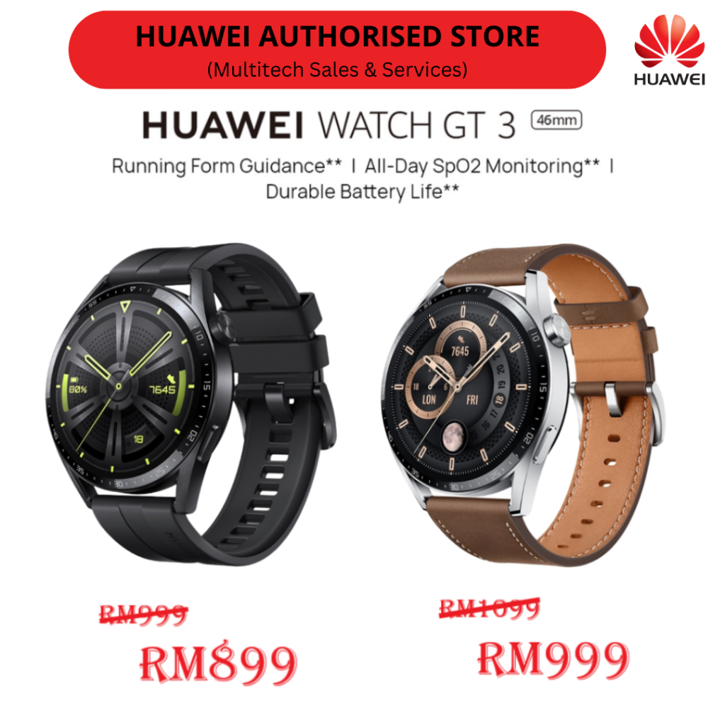 Huawei Watch GT 3 46mm All-Day SpO2 Monitor Huawei Smartwatch 100 ...