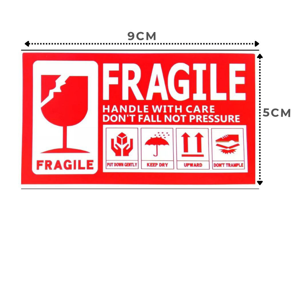 (2pieces) Fragile Sticker Stickers Pelekat Handle with Care Stiker Roll ...