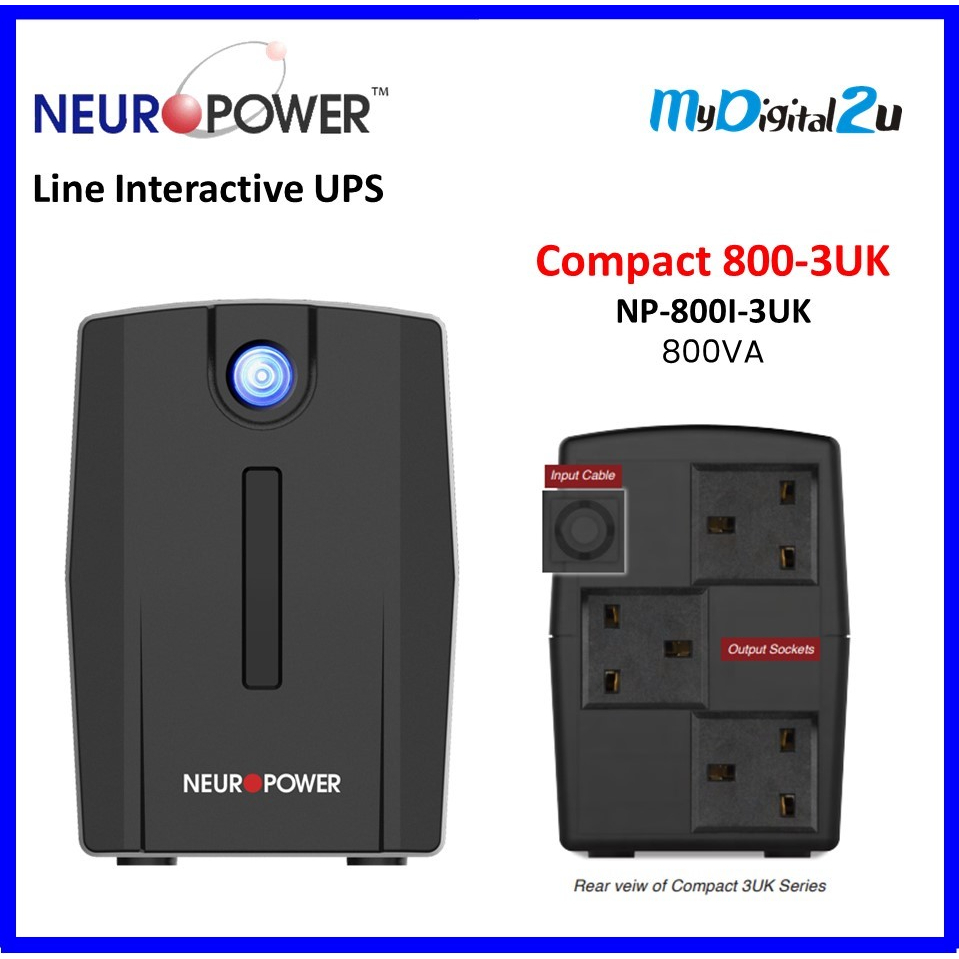 NEUROPOWER COMPACT 800VA UPS Backup Battery Build-In AVR Surge Spike Protection | Shopee Malaysia