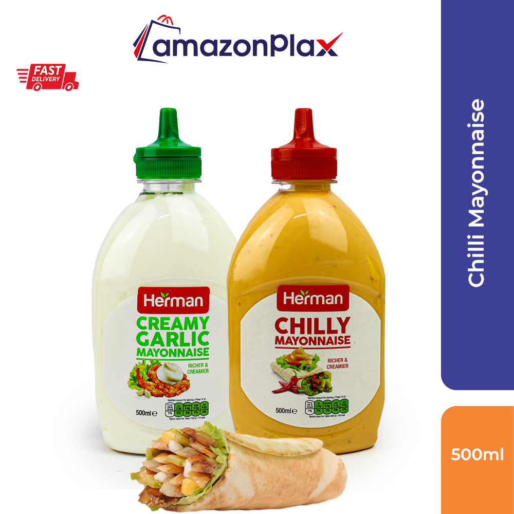 Herman Creamy Garlic Mayonnaise / Chili Mayonnaise (500ml) | Shopee ...