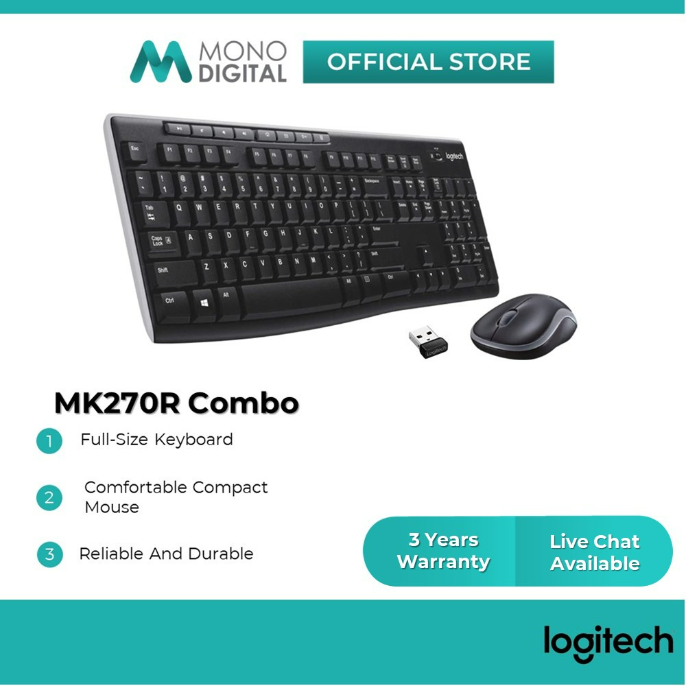 Logitech Mk270r Wireless Keyboard And Mouse Combo 920 006314 Shopee