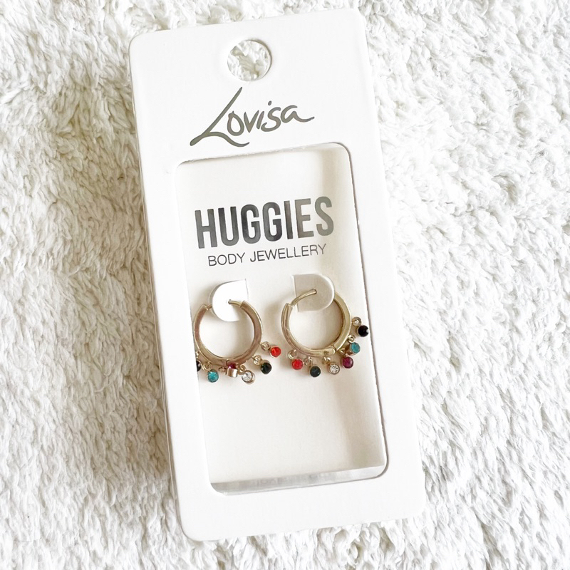 Lovisa Gold Rainbow Diamanté Huggie Earring | Subang Fesyen 耳环 | Shopee Malaysia